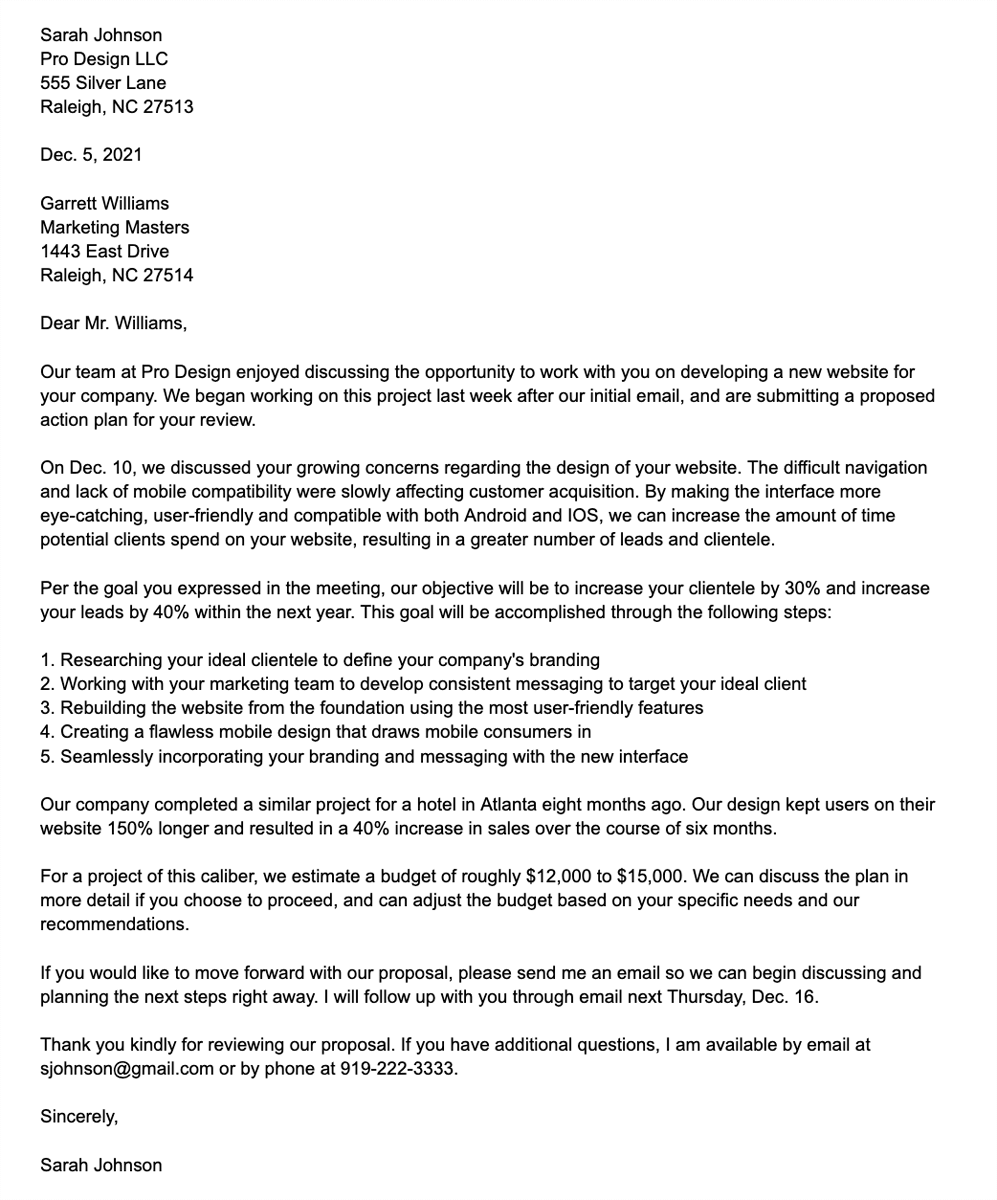 How to Write a Business Proposal Letter (+ Template)